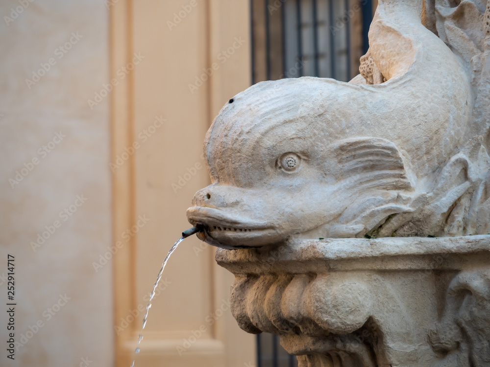 Fountain of Four Dolphins or Fontaine des Quatre-Dauphins, symbol of ...