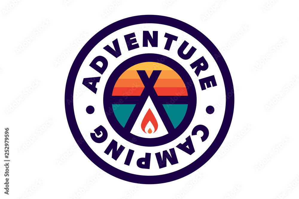 Camping and outdoor adventure retro logo. The emblem for cub scouts ...