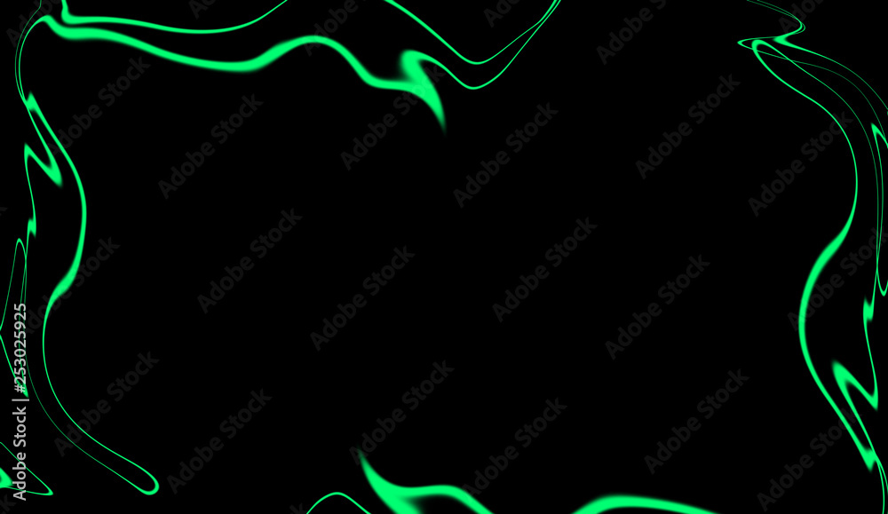 Liquid abstract neon wave border frame . Digital element texture ...