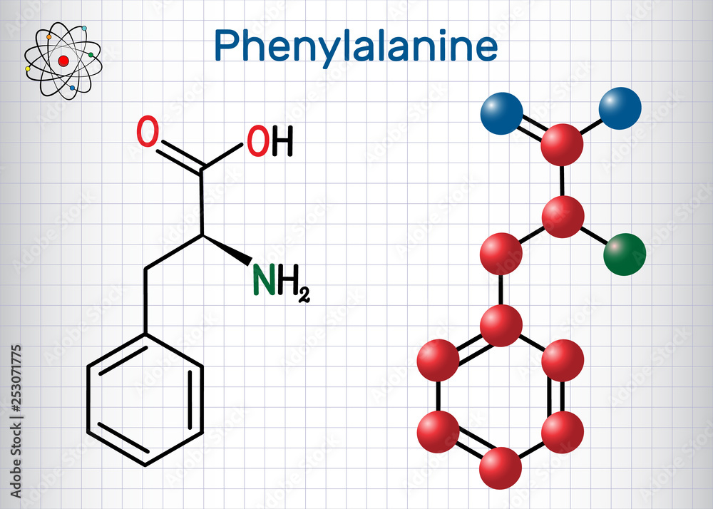 Stock-Vektorgrafik „Phenylalanine (L- phenylalanine, Phe , F) amino ...
