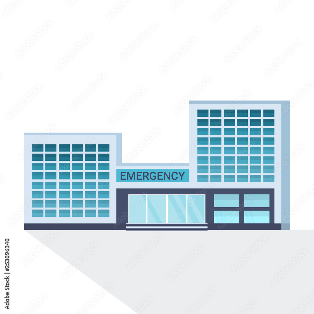 modern hospital building facade with glass wall front view medical ...