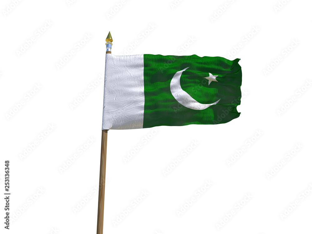 Pakistan flag Isolated Silk waving flag of Islamic Republic of Pakistan ...