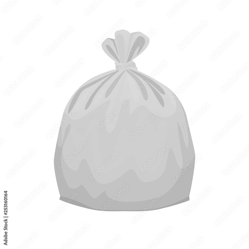 gray plastic garbage bags for waste packed separation isolated on white ...