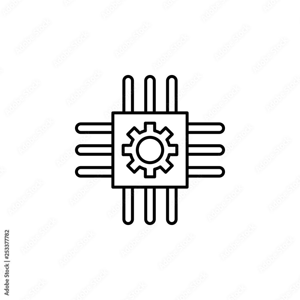 Robotics chip outline icon. Signs and symbols can be used for web, logo ...