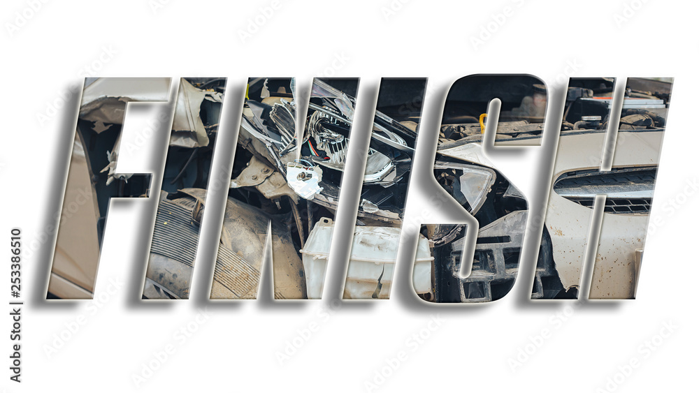 Finish-3D text. Creative design for your flyers, posters, brochures ...