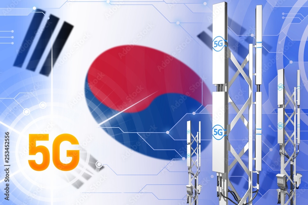 Republic of Korea (South Korea) 5G industrial illustration, large ...