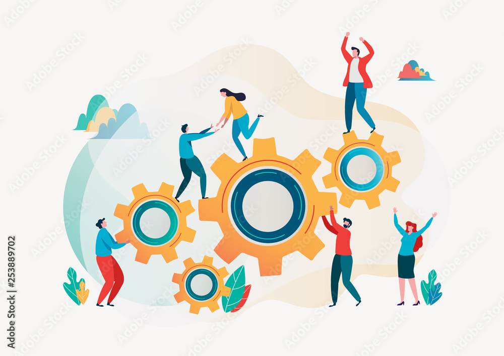 Team building and business peoples success together teamwork concept ...