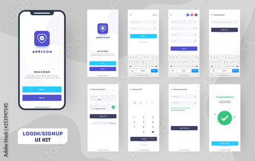 Wireframe UI, UX and GUI layout with different Login Screens including ...