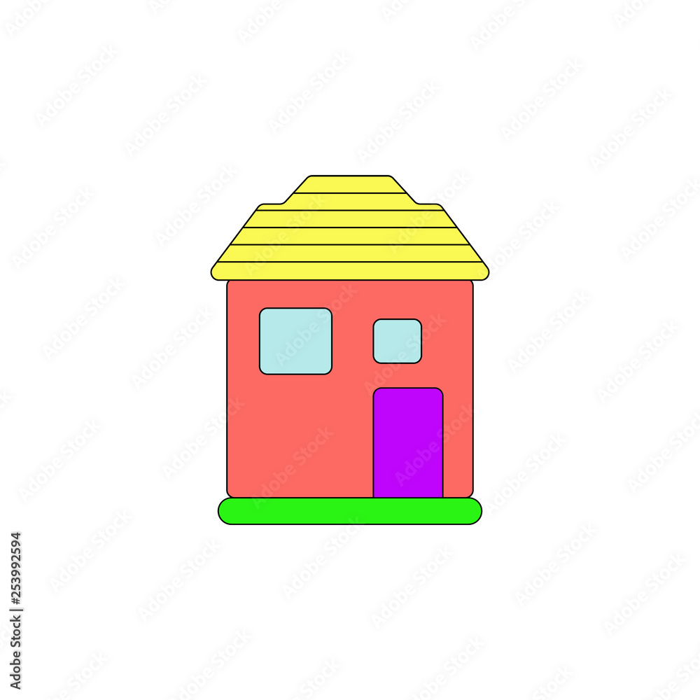cartoon home toy colored icon. Signs and symbols can be used for web ...