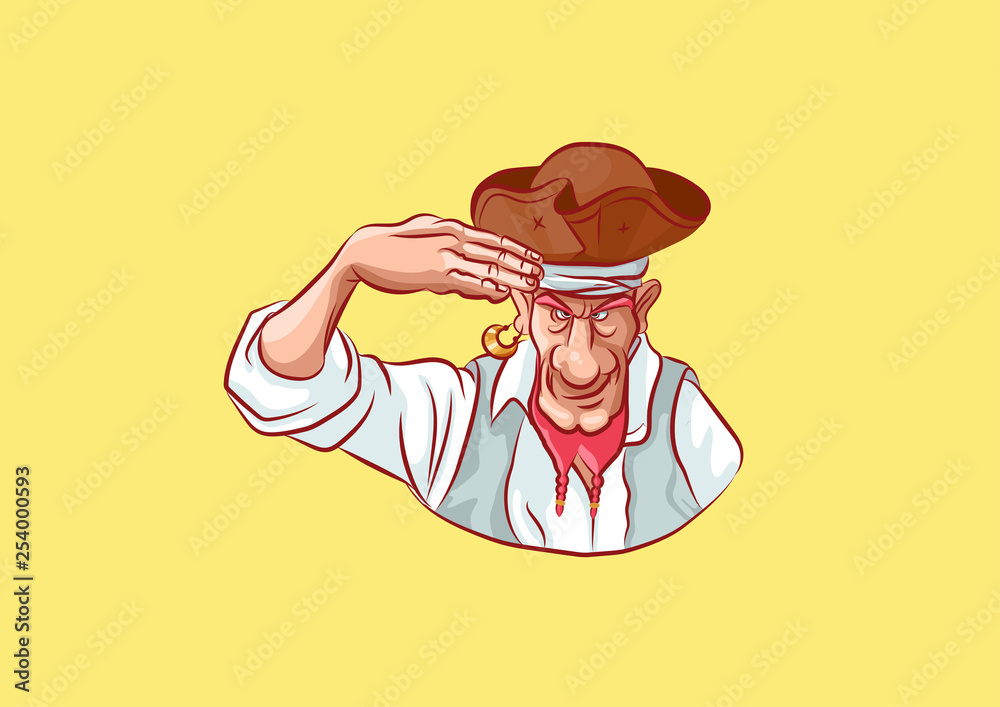emoji sticker seaman captain says yes sir Stock Vector | Adobe Stock