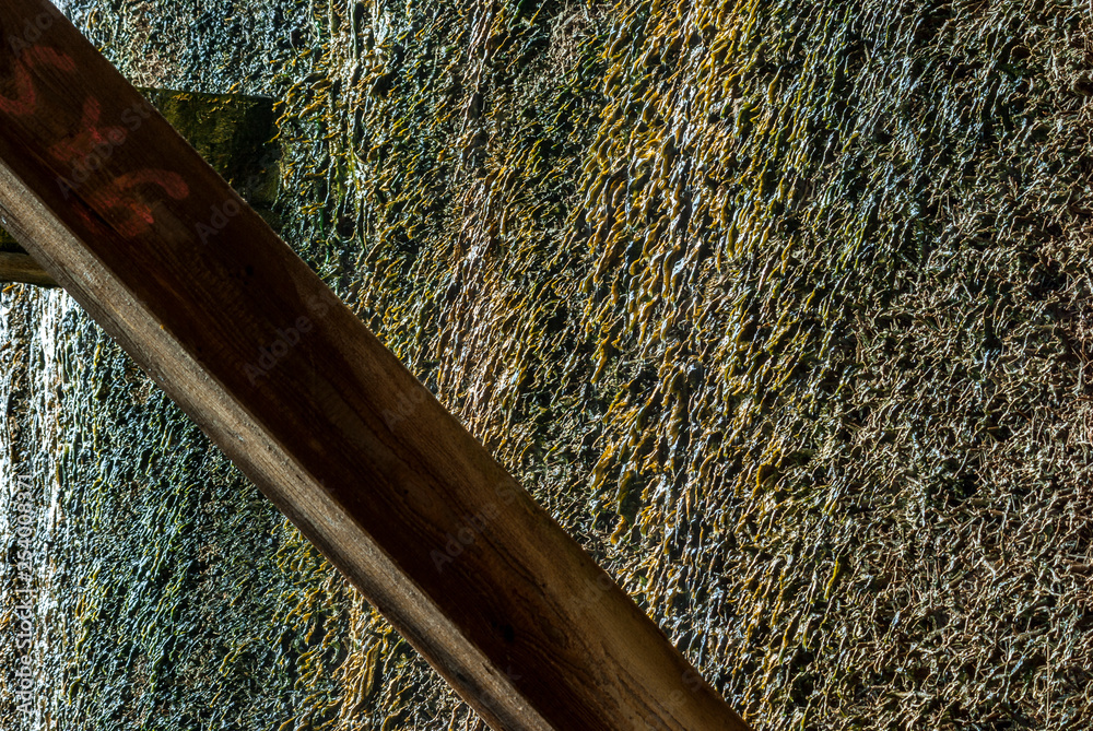 Gradierwerk, Holzkonstruktion und Dornwand aus Schwarzdornbündel an ...