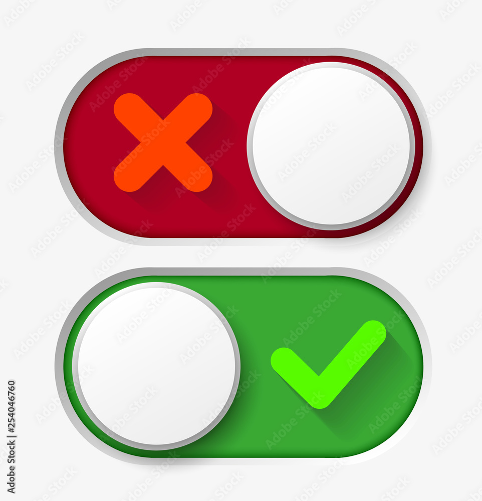Toggle Button Switch Off Or Turn On Slider Icons For Flat Web Ui Toggle Button Interface Design