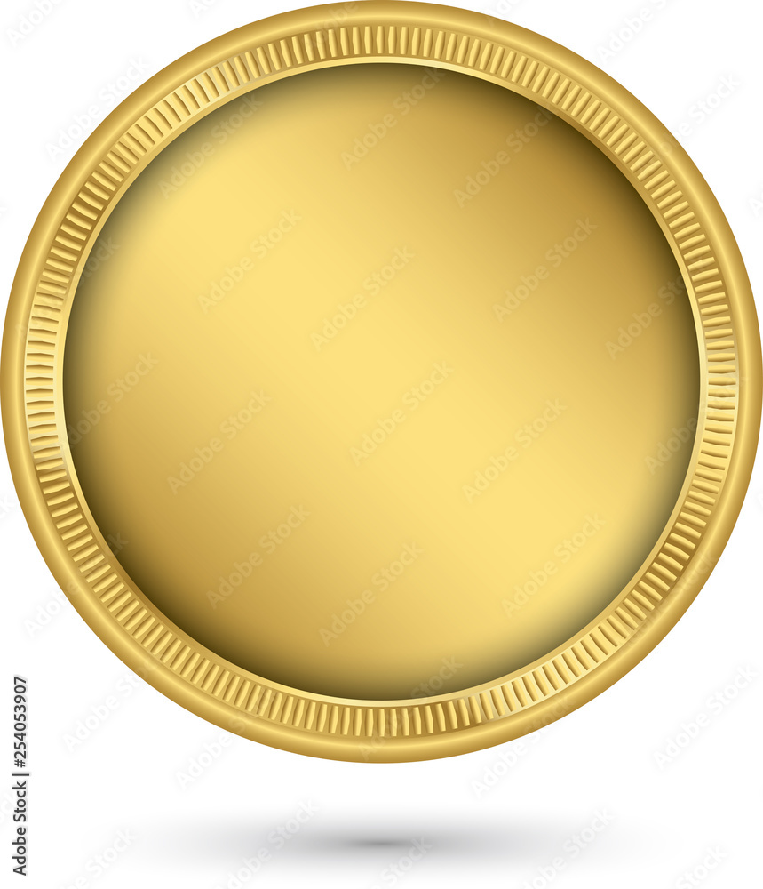 Gold coin, vector illustration Stock Vector | Adobe Stock