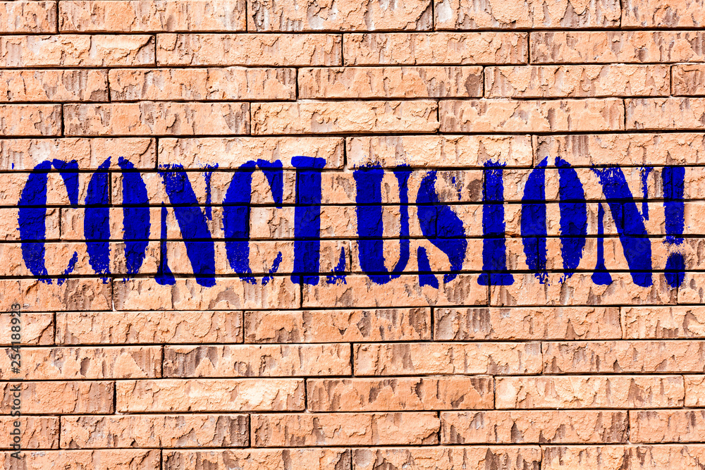 Handwriting text Conclusion. Conceptual photo Results analysis Final ...