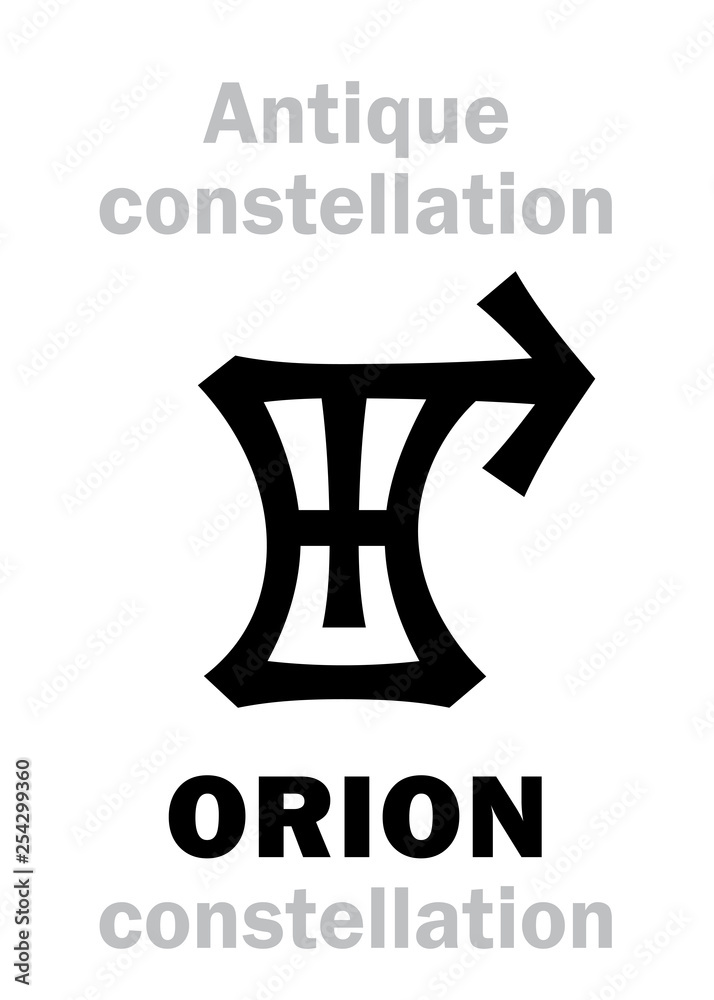 Vetor Astrology Alphabet: ORION (The Divine Hunter / The Giant Warrior ...