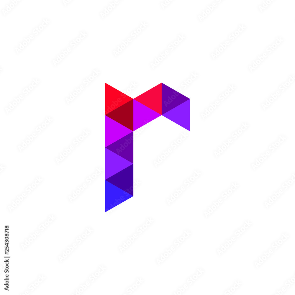 Letter r Polygon Style Geometric Alphabet Font Logo Vector Illustration ...