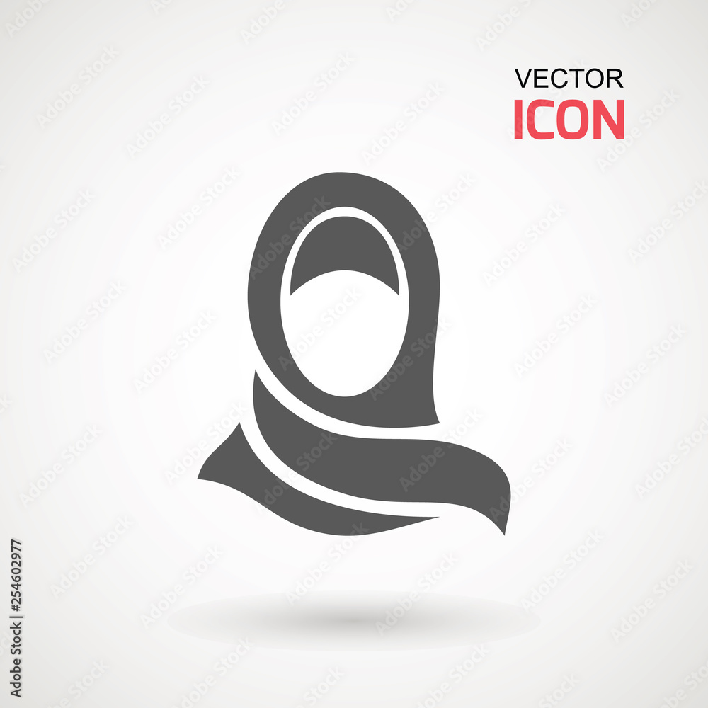 Women wearing hijab icon. Avatar icon in flat style. Muslim woman ...