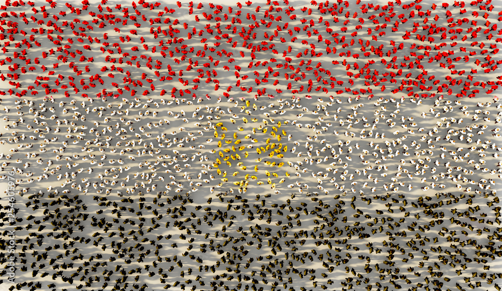 Large group of people forming Iraq national flag in social media and ...