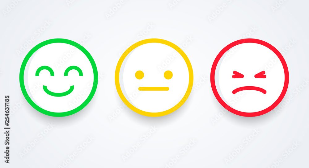 vector illustration user experience feedback concept different mood ...