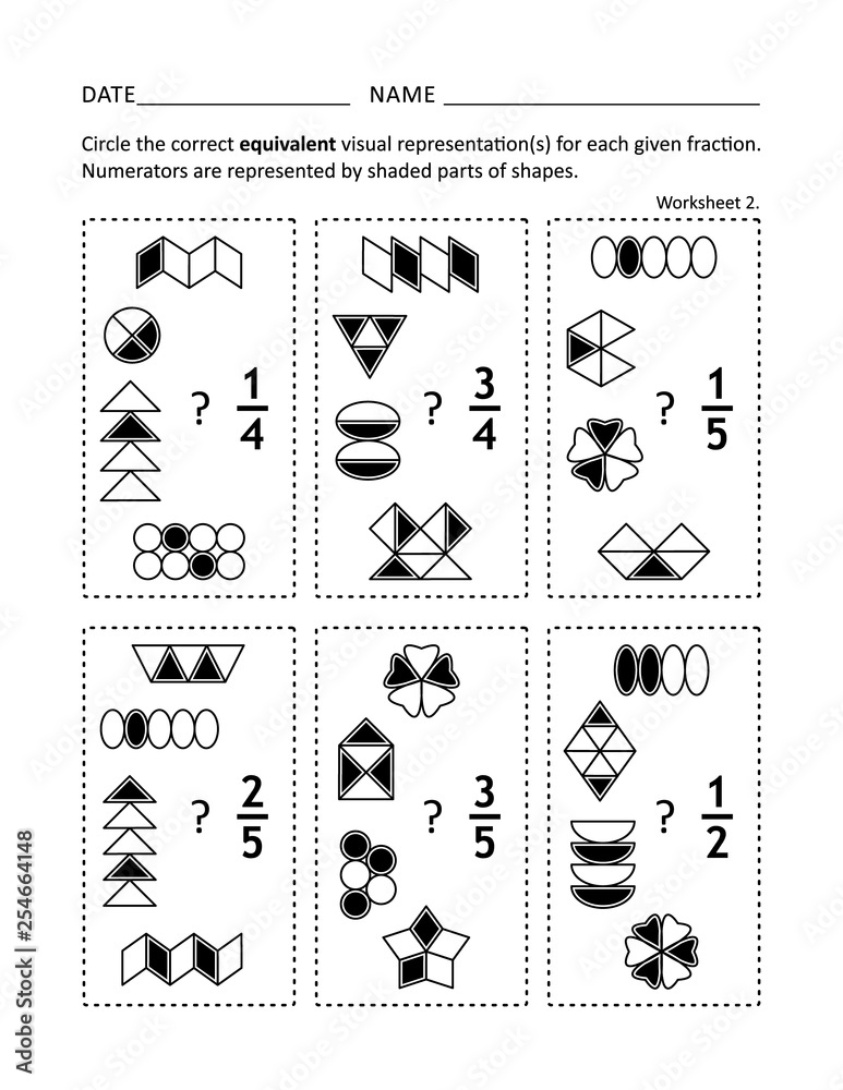 Math worksheet for students of all ages. Learn, reinforce fractions ...