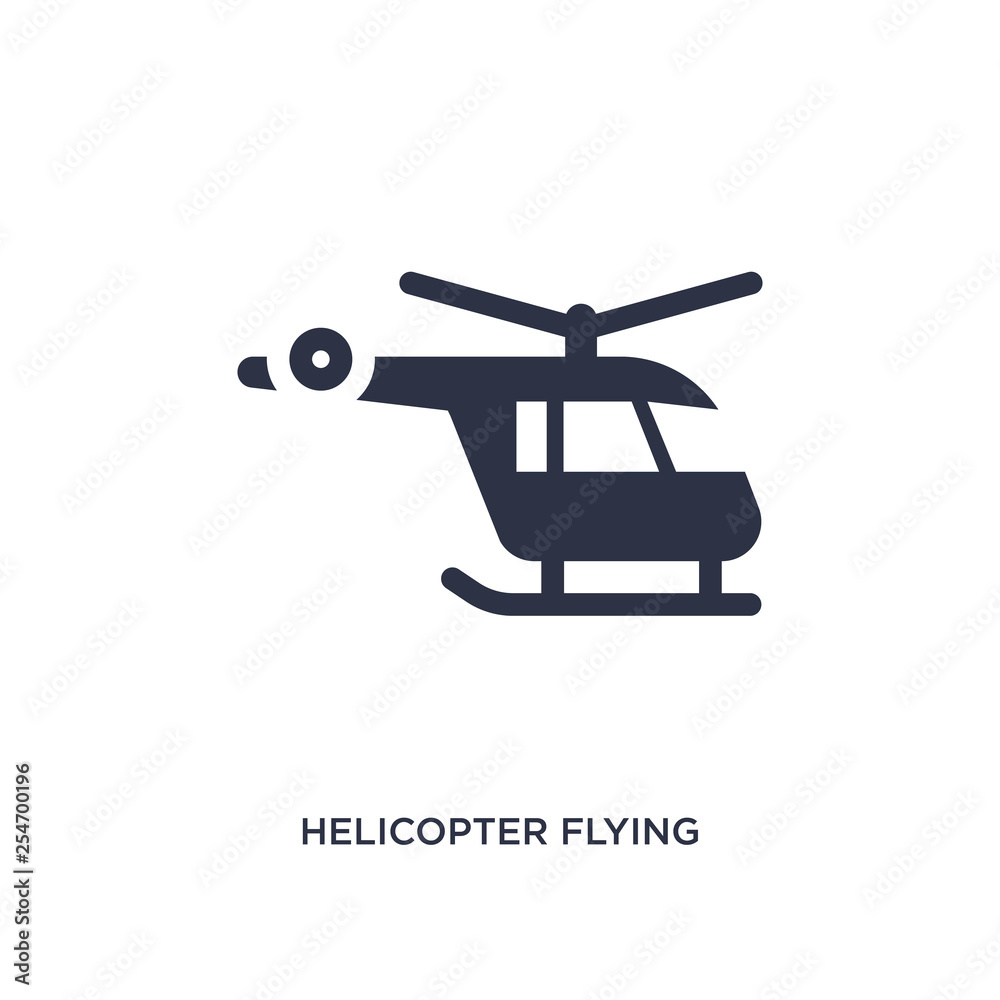 helicopter flying icon on white background. Simple element illustration ...
