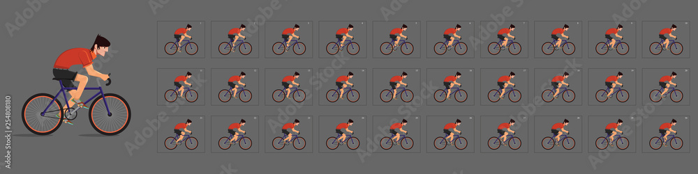Cycling animation. Cycle riding animation . Sprite sheet of Cycling ...