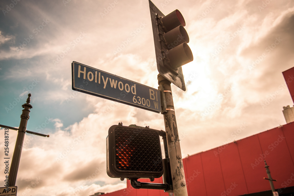 hollywood street sign Stock Photo | Adobe Stock