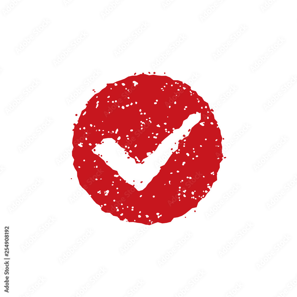 rubber stamp icon (check mark) Stock Vector | Adobe Stock