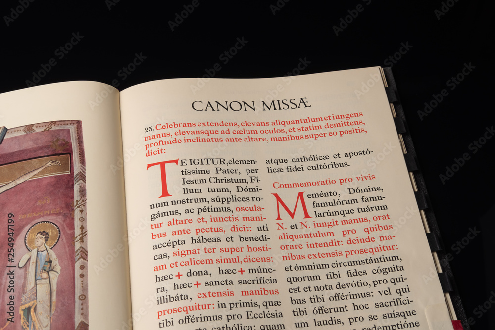 Liturgical Book Order of Mass in Latin Stock Photo | Adobe Stock