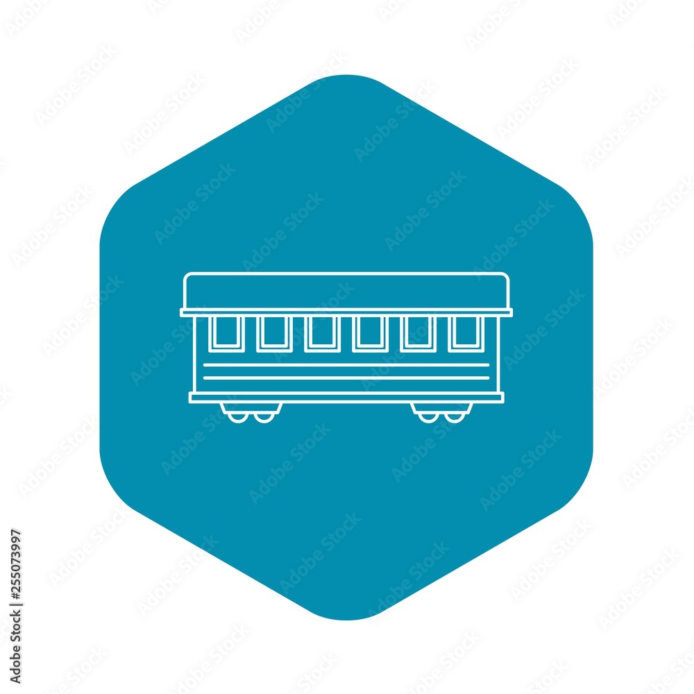 Passenger train car icon. Outline illustration of passenger train car ...