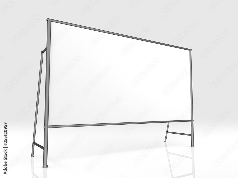 Billet press wall with blank banner 2x4. Mobile trade show booth white ...