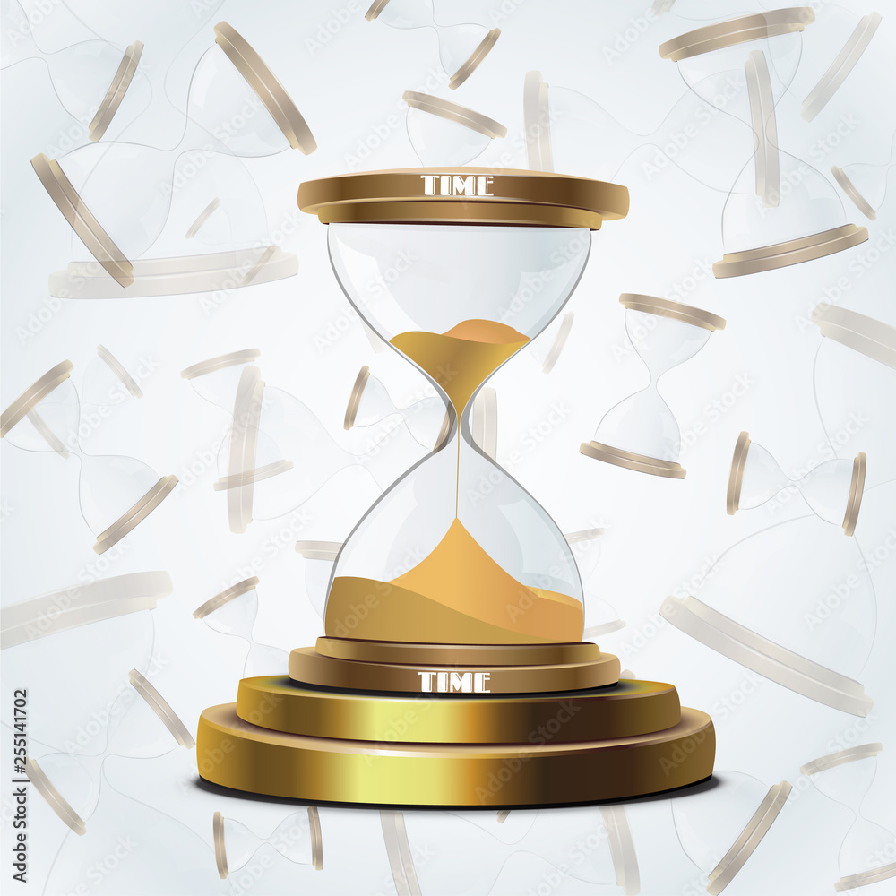 Hourglass icon from lines and triangles, point connecting network on ...