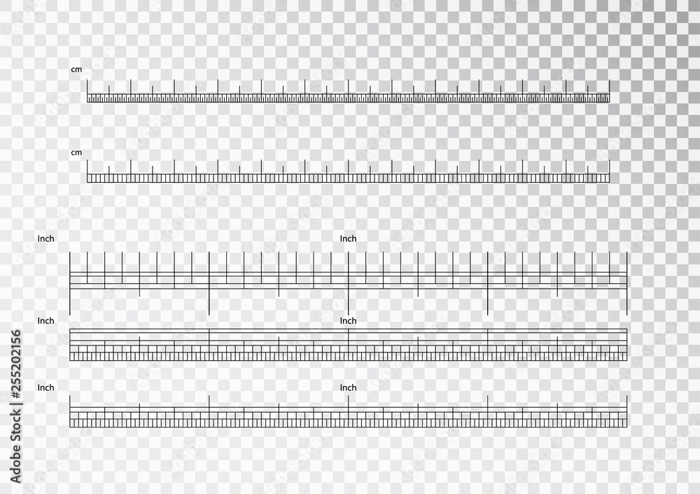 Stockvector Inch and metric rulers. Centimeters and inches measuring ...