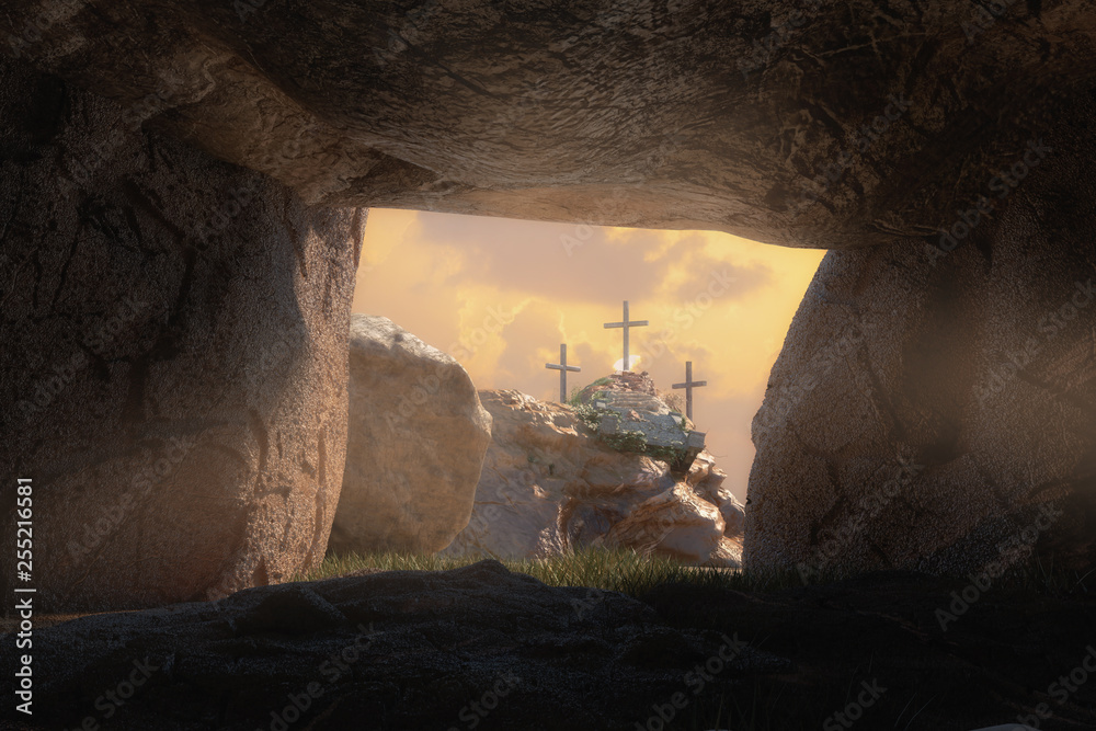 Empty Tomb of Jesus Christ 3d render Stock Illustration | Adobe Stock