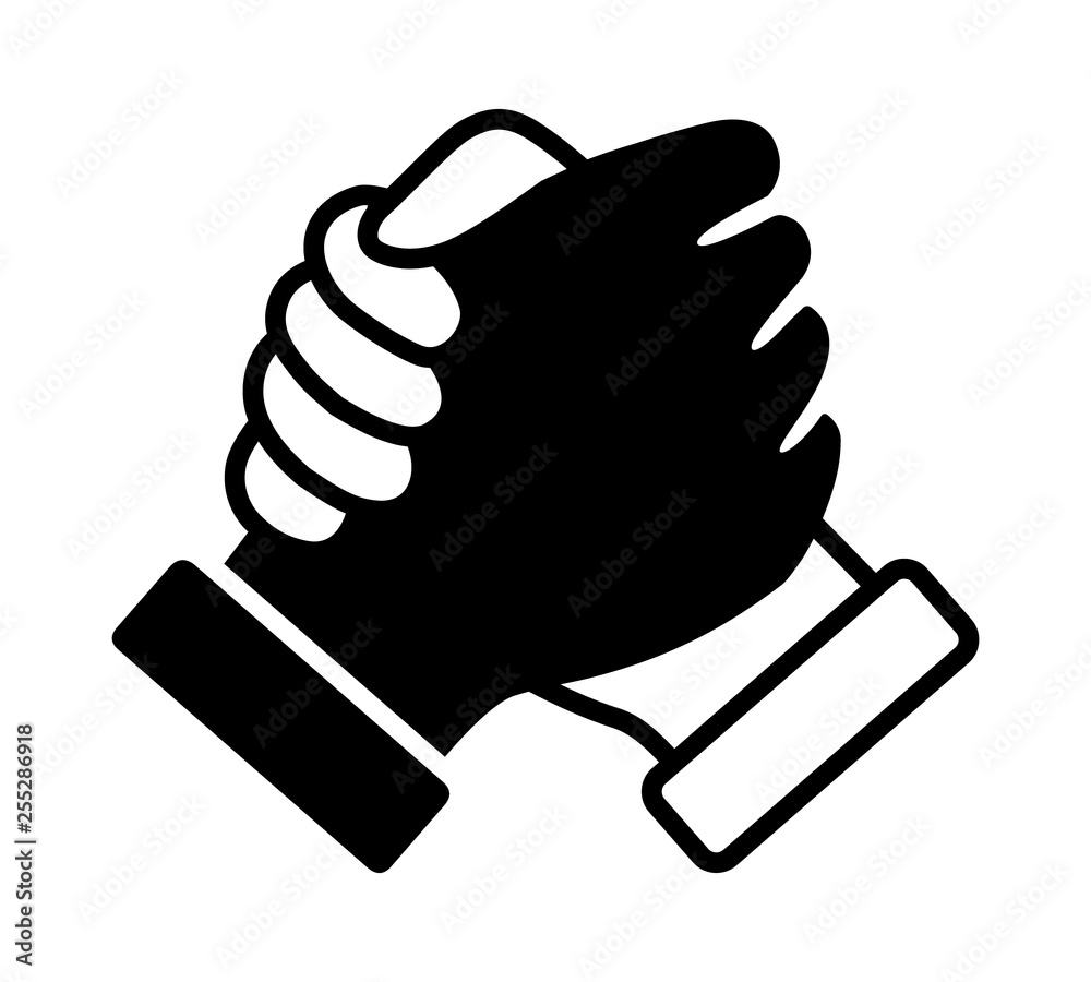 Interracial soul brother handshake, thumb clasp handshake or homie ...