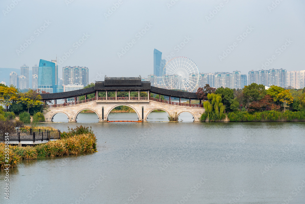 Ancient bridge in Wuxi Li lake Scenic Area Stock Photo | Adobe Stock