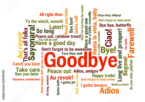 Goodbye Word Tag Cloud, how to say farewell Stock Vector | Adobe Stock
