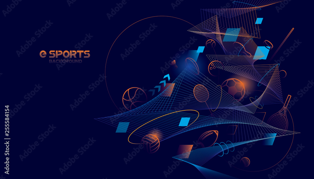 Vector esports with futuristic technology background design. Stock ...