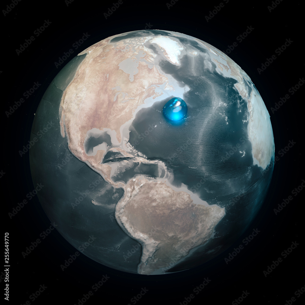 Stock-Illustration „Map of the world without water. All the water on ...