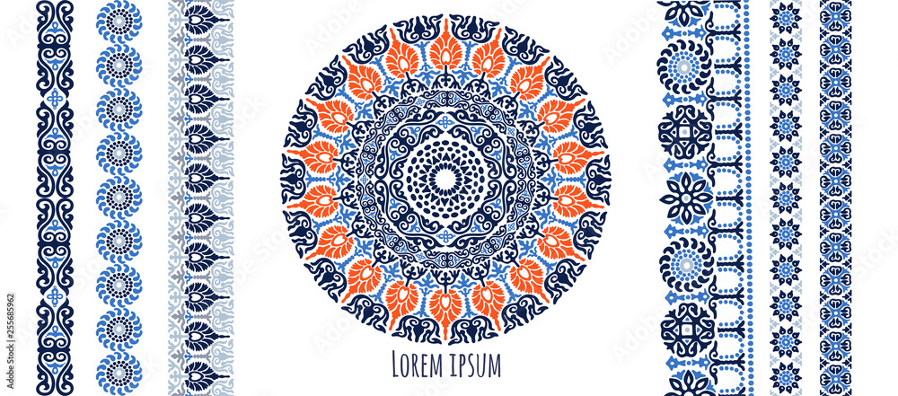 Colorful Mandala Border Design