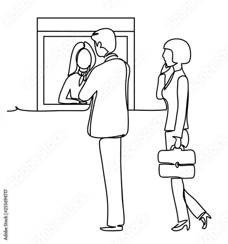 Bank, People waiting in financial transactions in the bank ...