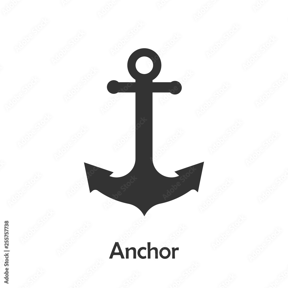 Vector de Stock Anchor in cartoon style, marine card for kid, preschool ...