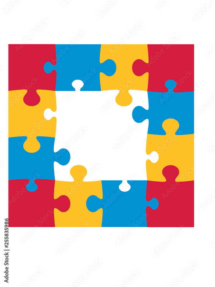 Stock-Illustration „puzzle viereck bunt 4 ecken ecke eckteil rand teil ...