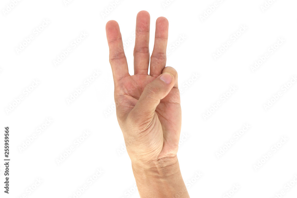 Army/Swat Tactical Hand Signals / Signal : 6 (Six) isolated on white ...