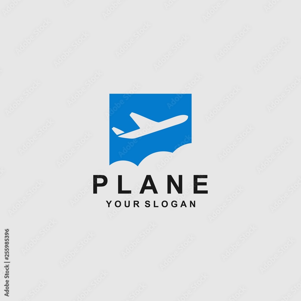 plane logo template Stock Vector | Adobe Stock