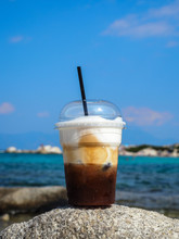 Iced Coffee On A Beach Free Stock Photo - Public Domain Pictures