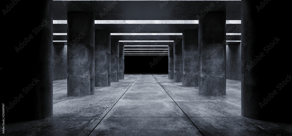 Columns Grunge Concrete Sci Fi Elegant Modern Futuristic Spaceship ...