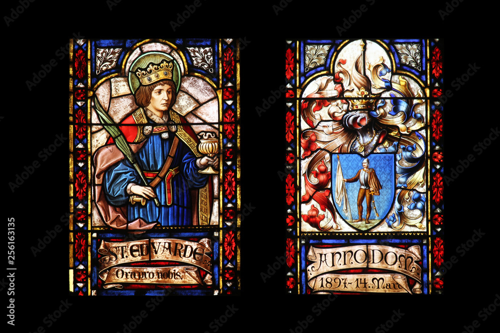 St. Edward and the coat of arms of prebendary Eduardo de Talliana Vizek ...