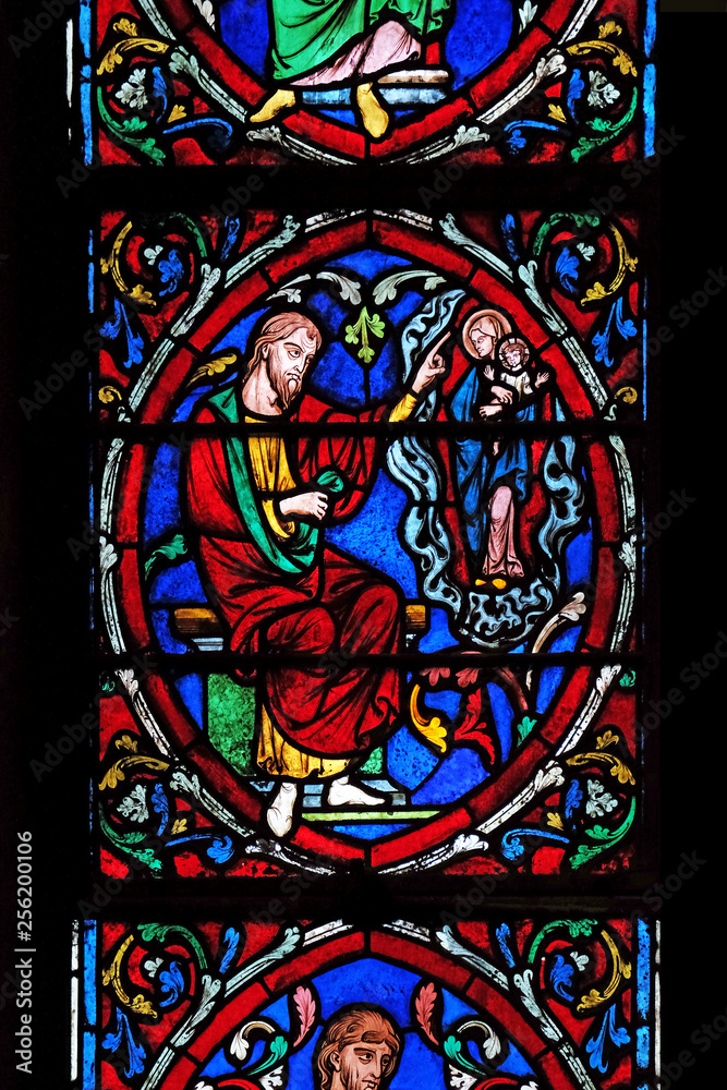 Tree of Jesse, stained glass window in the Notre Dame Cathedral, UNESCO ...