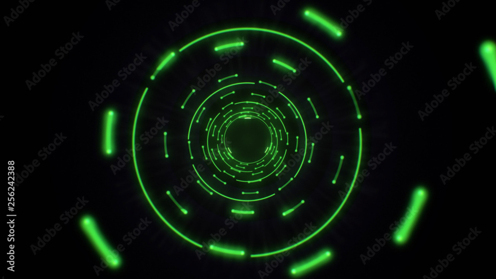 Green abstract light circles seamless looping. Animation of an abstract ...